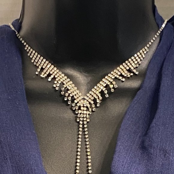 Claire's | Jewelry | Claires Silver Tone Crystal Rhinestone Long Tassel ...